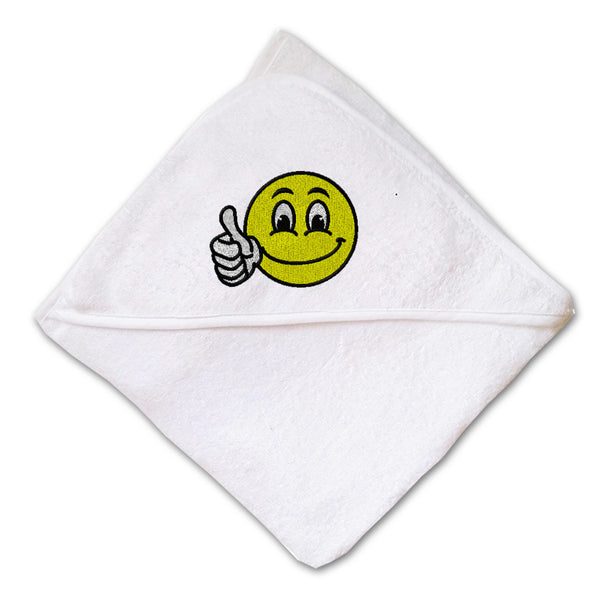 Cute Rascals® Baby Hooded Towel Emoji Smiley Happy Face Embroidery